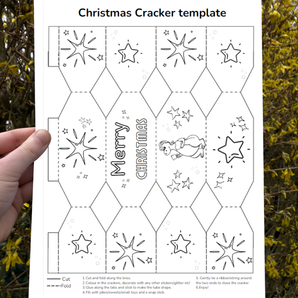 Christmas Cracker Template - PDF Download - Bownessie in Windermere