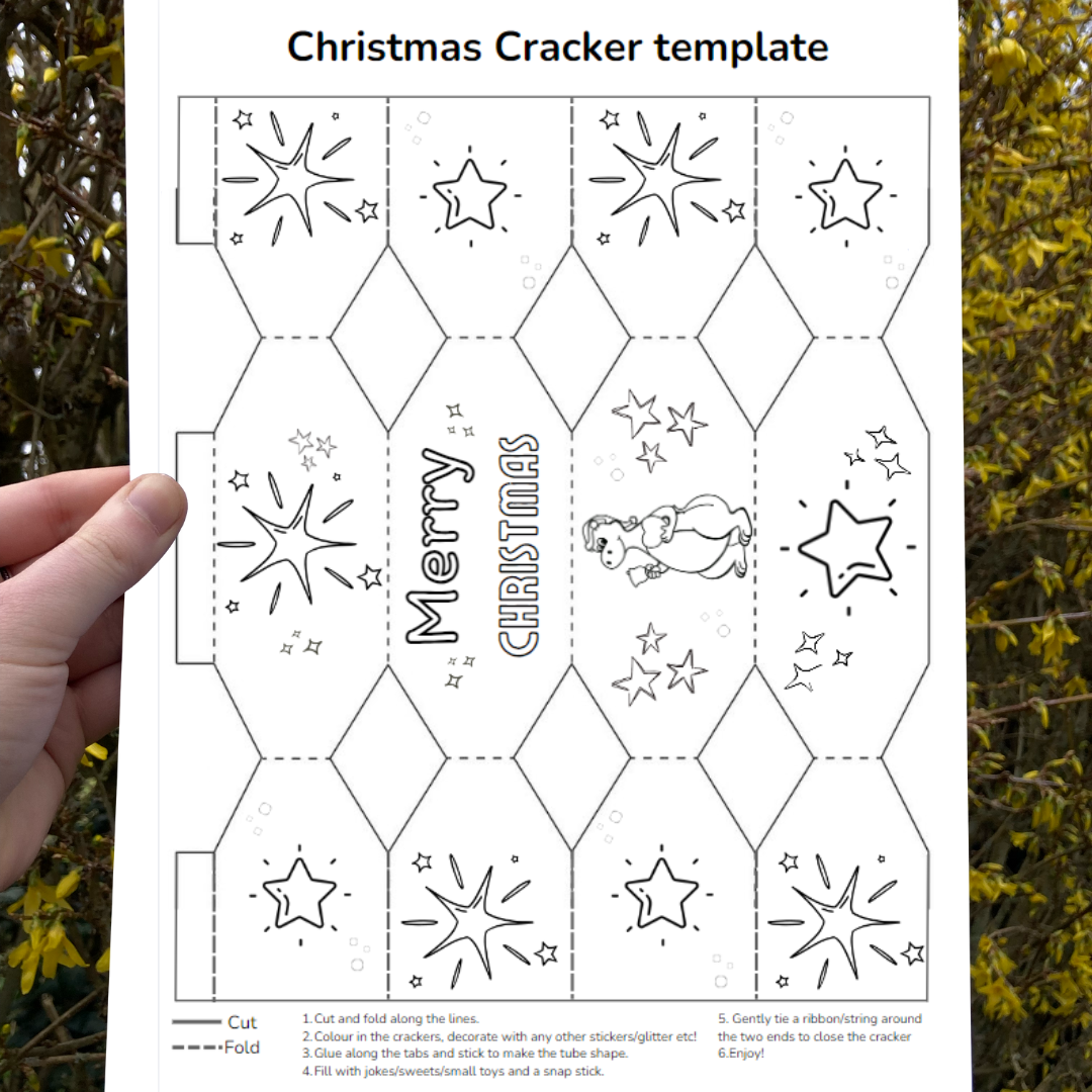 Christmas Cracker Template Freebie - PDF Download - Bownessie in Windermere